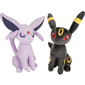 Pokemon Espeon & Umbreon Plush Toy Figures - 7" Collectible Stuffed Set (2 Pcs)