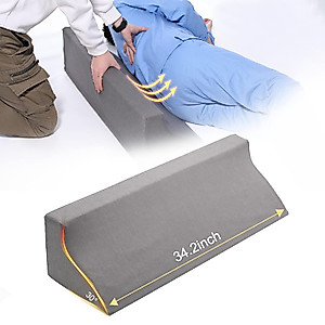 34in Wedge Pillow for Sleeping,Bed Wedge Pillows for After Surgery Body Positioners, Triangle Foam Wedge Pillow for Side Sleeping, for Pregnancy, Back, Leg Pain Relief, Grey Machine Washable Cover