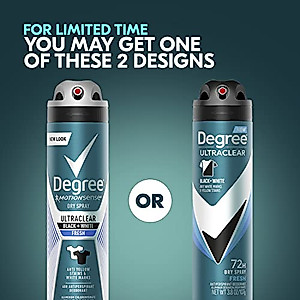 Degree Men Antiperspirant Spray Black + White 3 Count Protects from Deodorant Stains Instantly Dry Spray Deodorant 3.8 oz