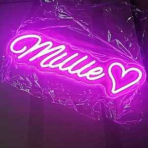 Custom Neon Signs,Personalized Neon Name Sign for Wedding Bedroom Birthday Christmas Party Game Room Home Wall Decor Bar Salon Business Logo Congrats Gifts Led Neon Light Sign (1 Line Text (10"-16"))