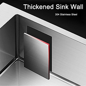 25" Drop-In or Undermount Single Bowl Kitchen Sink/Bar Sink with Pull-Down Faucet, Soap Dispenser, Drain Basket, Made of Stainless Steel (Steel)