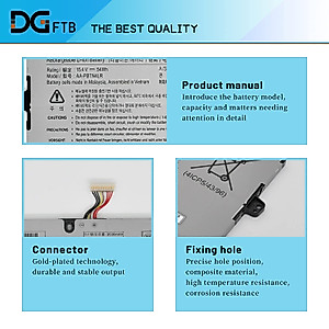 DGTech AA-PBTN4LR Laptop Battery Replacement for Samsung 9 Pro 15″ NP940X3M NP940X5M NP940X5N NP940X3M-K01US NP940X3M-K02US NP940X5M-X01US NP940X5N-X01US Series BA43-00386A 15.4V 3530mAh 54Wh