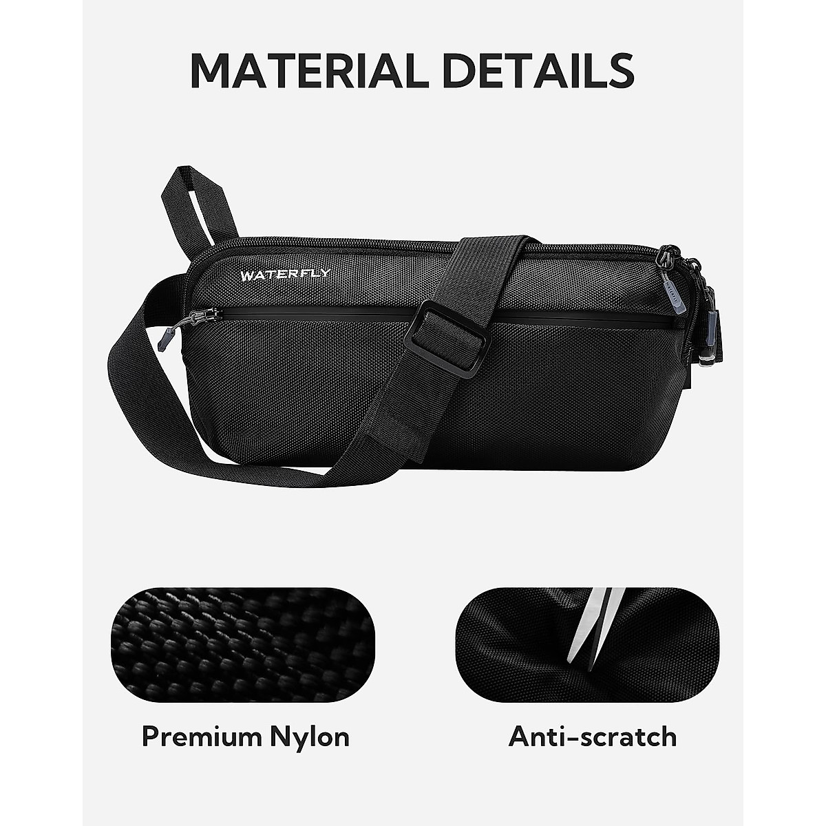 WATERFLY Sling Crossbody Chest Bag: Over Shoulder Small Slim Cross Daypack Lightweight Backpack Front Side Pack Men Women…