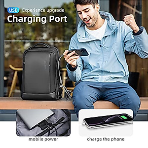 Backpack for Men Business Laptop Backpack Computer Bag Water Resistant College School Bookbag For Men Women Fit 15.6 Inch PC, Black