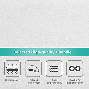 ONEMMLION U Shape Sectional Sofa Cloud Couch for Living Room, 110" Upholstery Comfy Modular Sofa, 4 Seat Chenille Modern Sleeper Sofa with Double Chaise & Memory Foam,White