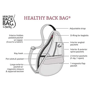 AmeriBag Classic Microfiber Healthy Back Bag tote Small (Smoky Rose)