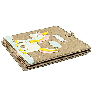 Curation Park Storage Cube Box || Collapsible Canvas Bin Chest with Flip-Top Lid and Name Label || Perfect Organizer