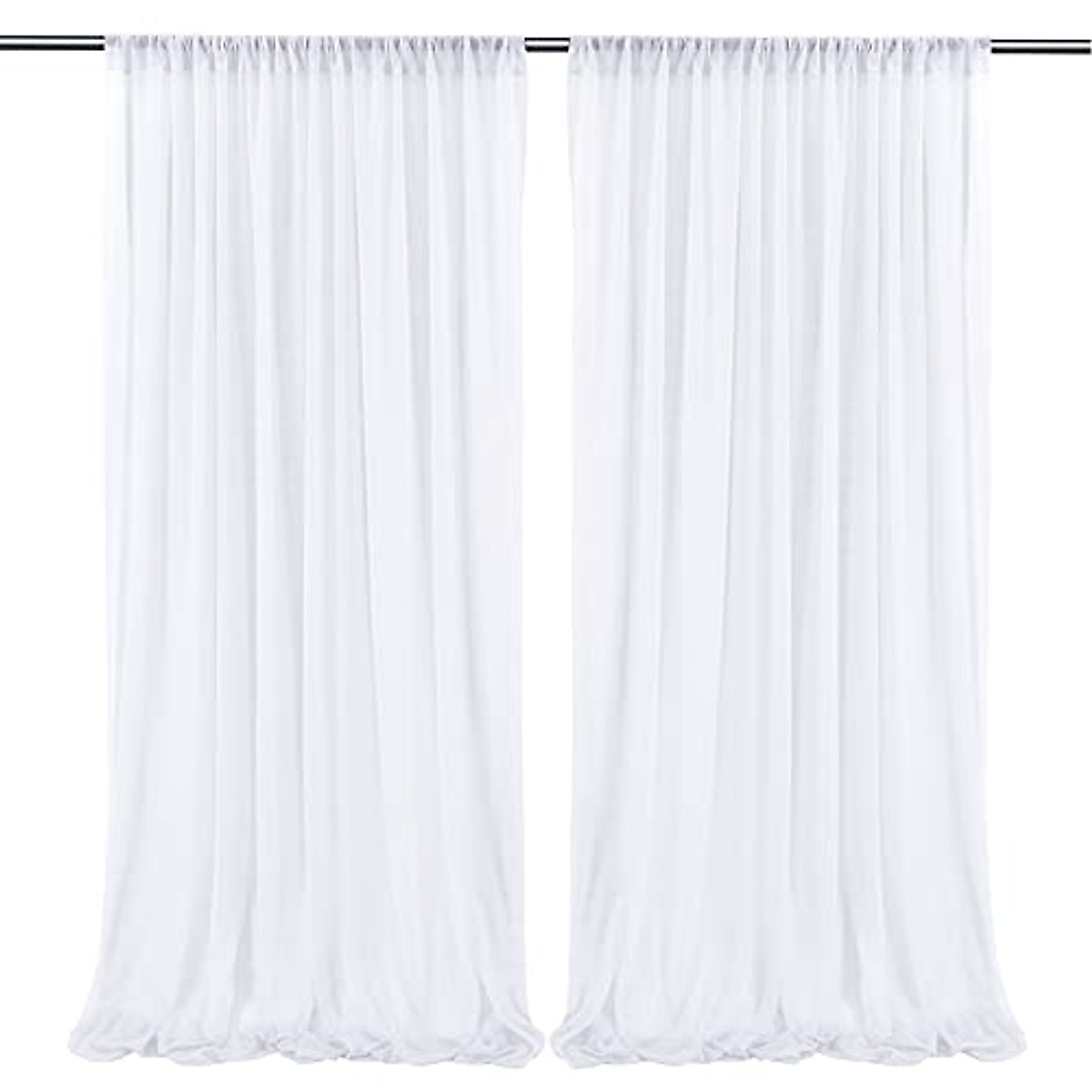 10ft White Chiffon Backdrop Curtains for Weddings & Events