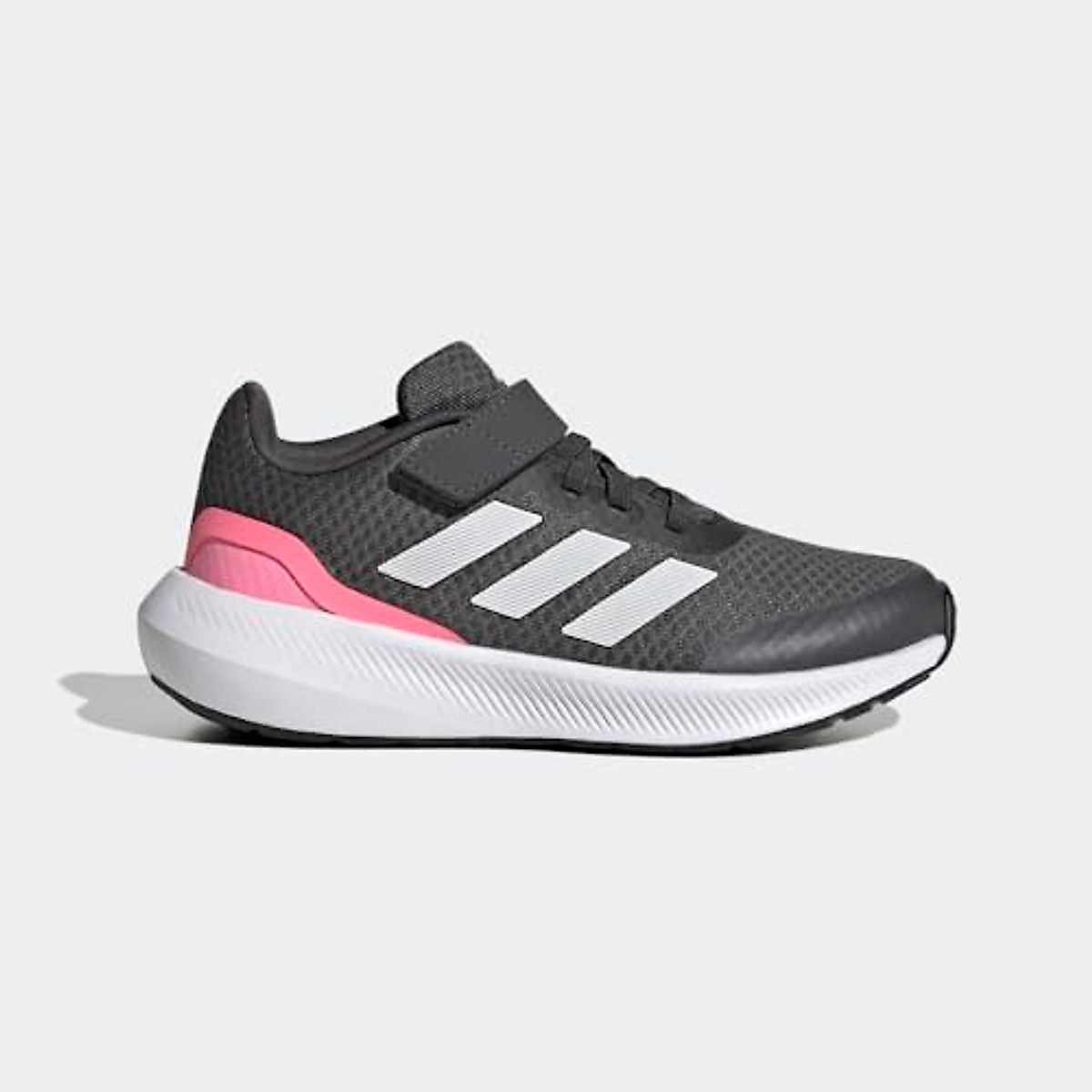 adidas Run Falcon 3.0 Shoe, Grey/Crystal White/Beam Pink (Elastic), 2 US Unisex Little Kid