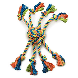 Grriggles Mighty Bright Tug Rugged Rope Dog Chew Toy, Rope Man-12"L