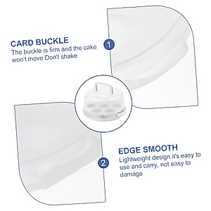 Mobestech 2 Sets Portable Cake Box Cake Storage Case Transparent Cake Case