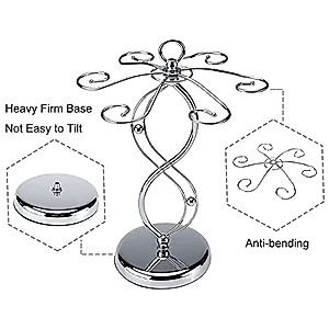 ZOOTWO Scrollwork Wine Glass Rack,6-Hook Scrollwork Metal Countertop Wine Glass Cup Holder for Home and Bar Storage and Artistic Tabletop Display, Spiral Style