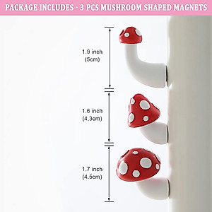 3 Pcs Unique Mushroom Cute Fridge Magnets, Novelty Photo Memo Whiteboard Metal Furniture Home Decoration Magnets