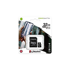 Kingston 32GB microSDHC Canvas Select Plus 100MB/s Read A1 Class10 UHS-I Memory Card + Adapter (SDCS2/32GB)