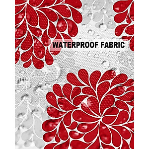 Waterproof Outdoor Throw Pillow Cover Hydrangea Flowers Lumbar Pillowcases Set of 2 Red Grey Floral Decorative Patio Furniture Pillows for Couch Garden 18 x 18 Inches
