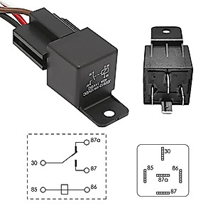 Aynaxcol Dual Electric Cooling Fan Wire Harness Kit Electric Fan Relay Kit Radiator 185 On 165 Off Thermostat 50 AMP Relay New