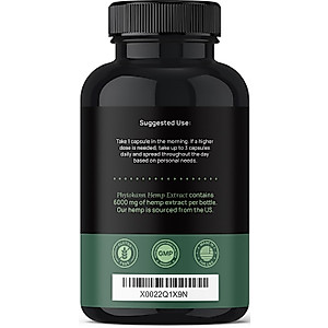 Hemp Oil Capsules 6000 Mg (120 Capsules | 120 Servings) - Hemp Oil Extract for Discomfort - Natural Stress Support and Immune Support with Omega 3 6 9 - Made in USA