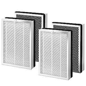 4 PACK MA-25 Replacement Filters Compatible with Medify MA-25 Air Purifier, 3-in-1 Pre-Filters, H13 True HEPA and Activated Carbon Filter for Wildfire Smoke, Pet Dander, Dust, Odors, Pollen