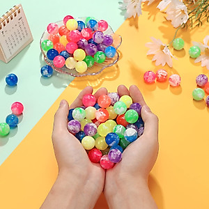 Zhanmai 250 Pcs Small Bouncy Balls 0.78 Inch/ 20 mm Rubber High Bouncing Balls Cloud Bouncy Balls Party Favors for Boys and Girls Neon Swirl Bouncing Balls for Game Prizes Vending Machines