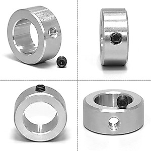 Muye 2 Set 8pcs Metric Woodworking Drill Stop Collar Set 3mm-16mm Nickel Plated Drilling Bit Depth Stopper with 2 Hex Wrenchs Drill Bit Limited Ring Silver Carbon Steel