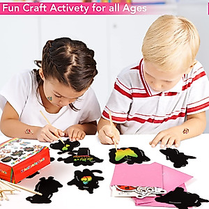 Valentines Cards for Kids 32Pack with Scratch Paper, Wooden Stylus, Envelopes, Temporary Tattoos, Rainbow Scratch Art Kids Valentines Cards Valentines Gifts for Boys Girls Classroom School Exchange