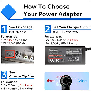 14V 4A Power Supply for Samsung SyncMaster P2770 S22C300H C27F398 C27F591 S24D300 S22E310 S27E310 S27B550 S20A350B S22F350F S22B150N S24D332H S27B350 UN22F5000 19" 20" 22" 23" 24" 27" LED Monitor Cord