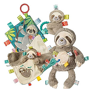 Taggies Soothing Sensory Crinkle Me Toy with Baby Paper & Squeaker, 6.5 X 6.5", Molasses Sloth