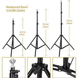 LOMTAP Background Stand Heavy Duty 6.5x10ft/ 2x3m Backdrop Support System Photography Photo Video Studio Kit with Carrying Bag for Adjustable Height and Width Shooting Photo Studio