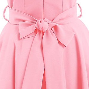 Embroidered Sequins Bowknot Flower Girls Tutu Princess Backless Dress for Kids Baby Christening Baptism Communion Birthday Pageant Party Wear Formal Wedding Dresses for Toddler Blush Pink 13-14 Years