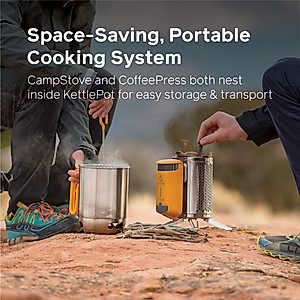 BioLite, CampStove KettlePot & Coffee Set, Stainless Steel Cookware Accessory for Camping & Outdoors