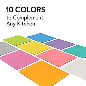 Swedish Wholesale Swedish DishCloths for Kitchen- 10 Pack Reusable Paper Towels Washable - Eco Friendly Cellulose Sponge Microfiber Dish Cloths - Kitchen Essentials - Orange