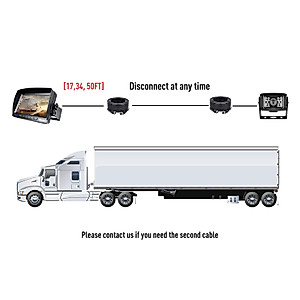 ZEROXCLUB HD Wired Backup Camera System Kit, Sharp CCD Chip, 100% Not Wash Up, IP69 Waterproof Rear View Camera + 7’’ LCD Monitor Reversing for Truck/Semi-Trailer/Box Trucks/RV (ERY01)