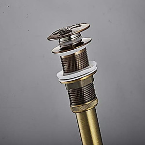 Engraved Antique Brass Pop Up Bathroom Sink Drain Strainer Stopper no Overflow Hole Kitchen Basin Sink Bottle Trap Drainer