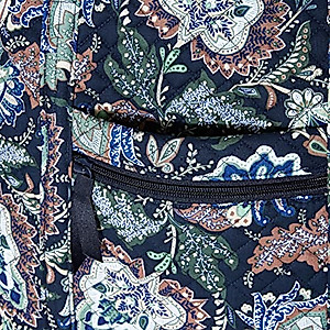 Vera Bradley Women's Cotton Vera Tote Bag, Java Navy Camo - Recycled Cotton, One Size