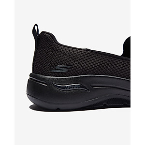 Skechers Women's Go Walk Arch Fit-Grateful Sneakers, Black, 6 Wide