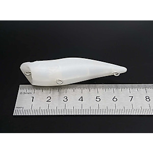 10PCS Unpainted Lure Blanks 6.36g 6.8cm with Free 5mm Eye Crankbait Simulation Blank Body Clear Hard Baits Trout Salmon Minnow Lure Popper Lures Topwater Freshwater YB130