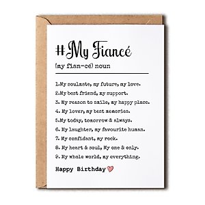 NTVShop Happy Birthday Card - My Fiancé Definition Card - Funny Birthday Card - Romantic Anniversary Card - Gift For Him Her