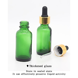 Toaazhy 4 pack,green glass dropper bottles 1 oz,30ml dark empty tincture bottles with dropper,alcohol,hair oil bottle,eye,small,droppers for oils,medicine,pipette,drip drop,travel,perfume,essentia
