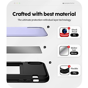 GOOSPERY iPhone XR Wallet Case with Card Holder, Protective Dual Layer Bumper Phone Case - Lilac Purple