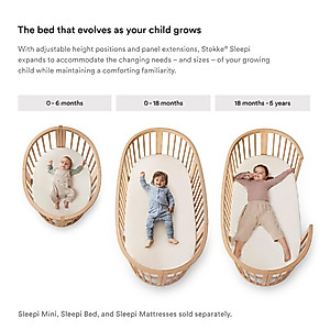 Stokke Sleepi Mini Fitted Sheet, Dots Sage - Soft Sheets for Sweet Dreams - Made for The Oval Sleepi Mini Mattress - Safe, Stylish & Washable - 100% Fine Cotton Percale