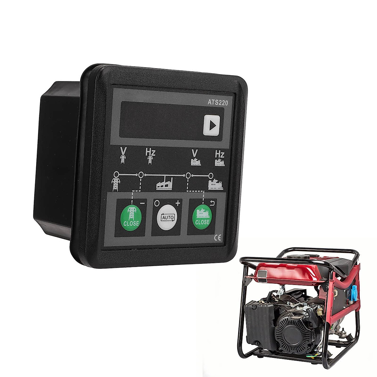 Outdoor Generator Controller Automatic Switch Module Dual Power Switch Controller with LED Display ATS220 AC30‑300V