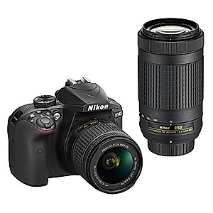Nikon D3400 DSLR Camera with AF-P DX NIKKOR 18-55mm f/3.5-5.6G VR and AF-P DX NIKKOR 70-300mm f/4.5-6.3G ED (Renewed)