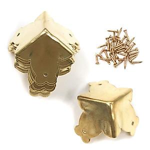 T Tulead Corner Protectors 30mm/1.18" Decorative Corner Box Edge Guard Table Bench Cabinet Corner Protector Pack of 12 with Mounting Nails