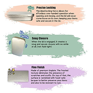 Cubic Ape Slide Top Tin Containers for Lip Balm, Solid Perfume (0.5 oz, 16-Pack, w/Labels) - (Small) Empty Cosmetics Metal Boxes with Sliding Lids (Frosted Silver)