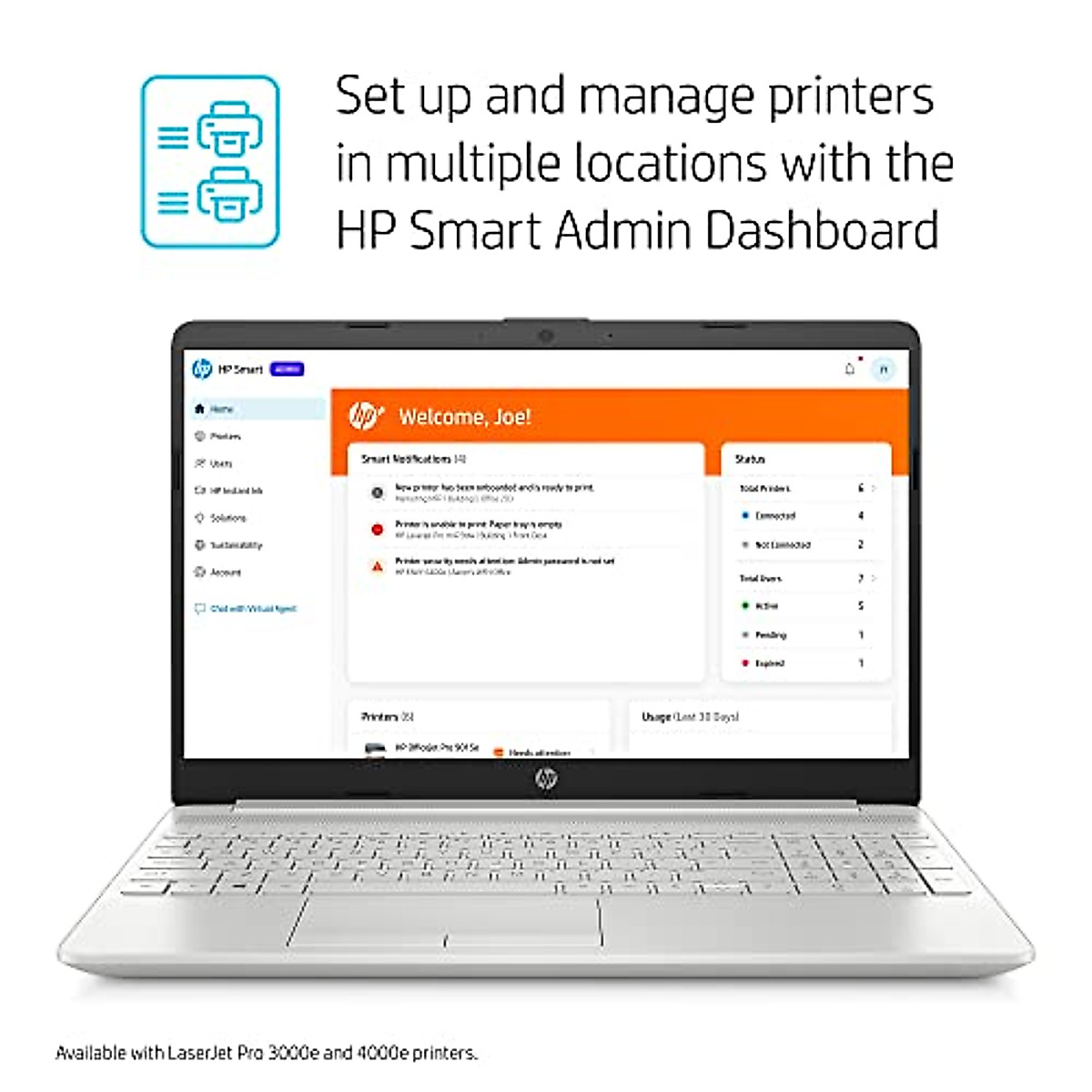 HP LaserJet Pro MFP 4101fdne Black & White Printer with HP+ Smart Office Features and Fax