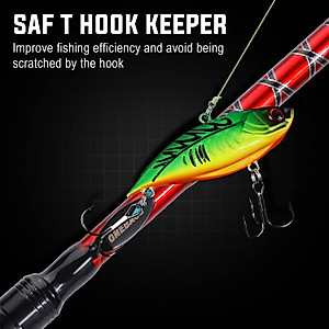 One Bass Fishing Rods,IM7 Graphite Spinning Rod & Casting Rod, 2 Pc Strong Quality Baitcasting Rod with Super Polymer Handle- 6' Casting -Red