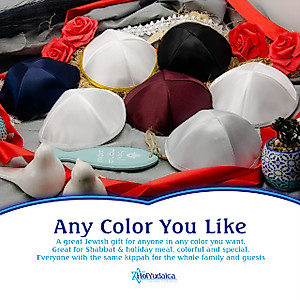 Pack of 30-Pcs - Hq 19/20CM Satin Kippah for Men & Boys, Yamaka Hat Designed in Israel - Kippot Bulk (Blue, Satin 30 Pack)