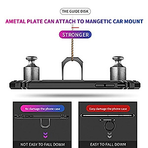 LeYi Compatible for iPhone 8 Case, iPhone 7 Case, iPhone 6s/ 6 Case with Tempered Glass Screen Protector [2 Pack], Military-Grade Protective Phone Case with Kickstand Ring for iPhone 6/6s/7/8, Black