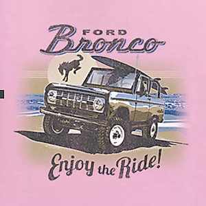 Classic Vintage Ford Bronco Enjoy The Ride Cars and Trucks Men's Graphic T-Shirt, Light Pink, Large