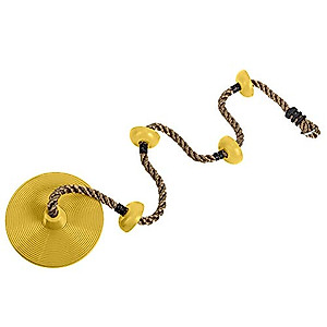 Heavy Duty Plastic Tree Swing,Disc Rope Swing with Leg Protectors,Additions & Replacements for Outdoor Tree Backyard Playground Swing (Yellow)